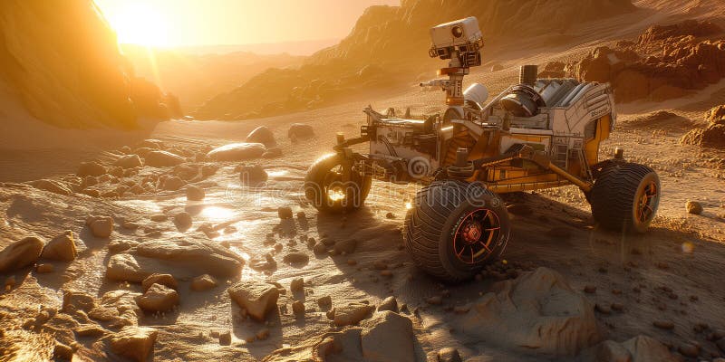 Mars Rover Exploring Planet Stock Photo - Image of expedition ...