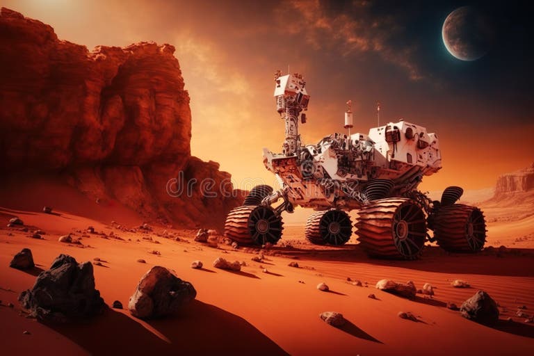 Mars Rover Exploring the Surface of the Red Planet. Generative AI Stock Image - Image of fantasy ...