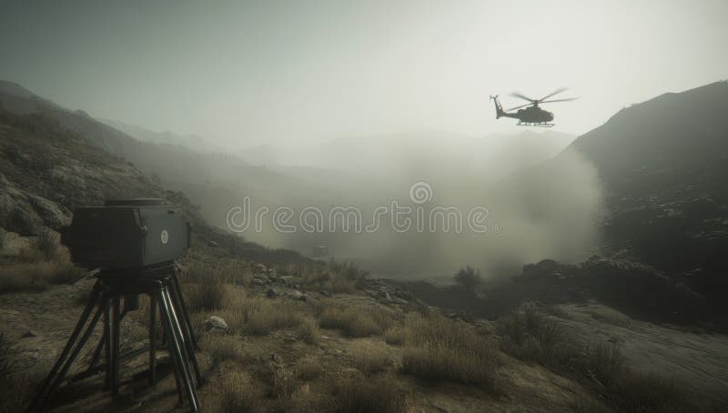 A Mars Rover and Helicopter Drone are Exploring the Surface of the Red ...