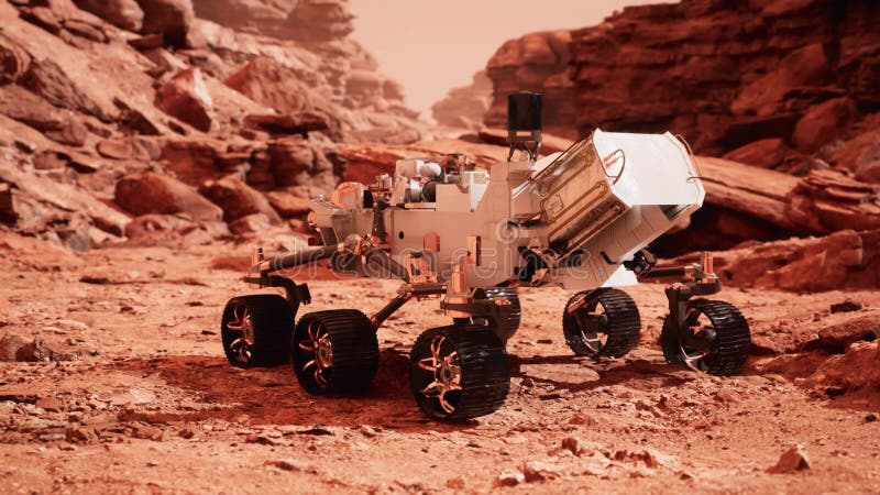 Mars Rover Perseverance Exploring the Red Planet Elements Stock Footage ...