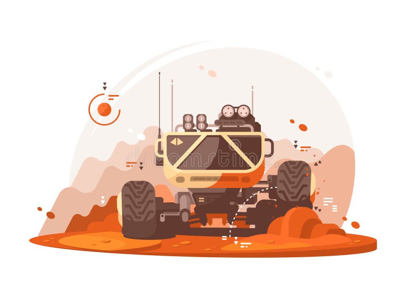 Mars Rover for Scientific Research Stock Vector - Illustration of ...