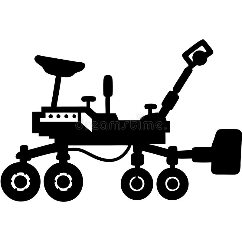 Mars Rover Silhouette Vector Illustration for Educational and Design ...