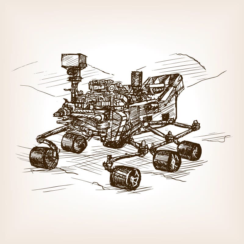 Mars Rover Sketch Vector Illustration Stock Vector - Illustration of ...