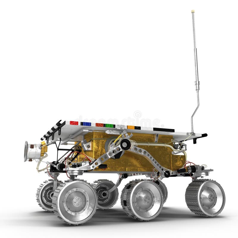 Mars Rover Sojourner 3D Illustration on White Background Stock ...