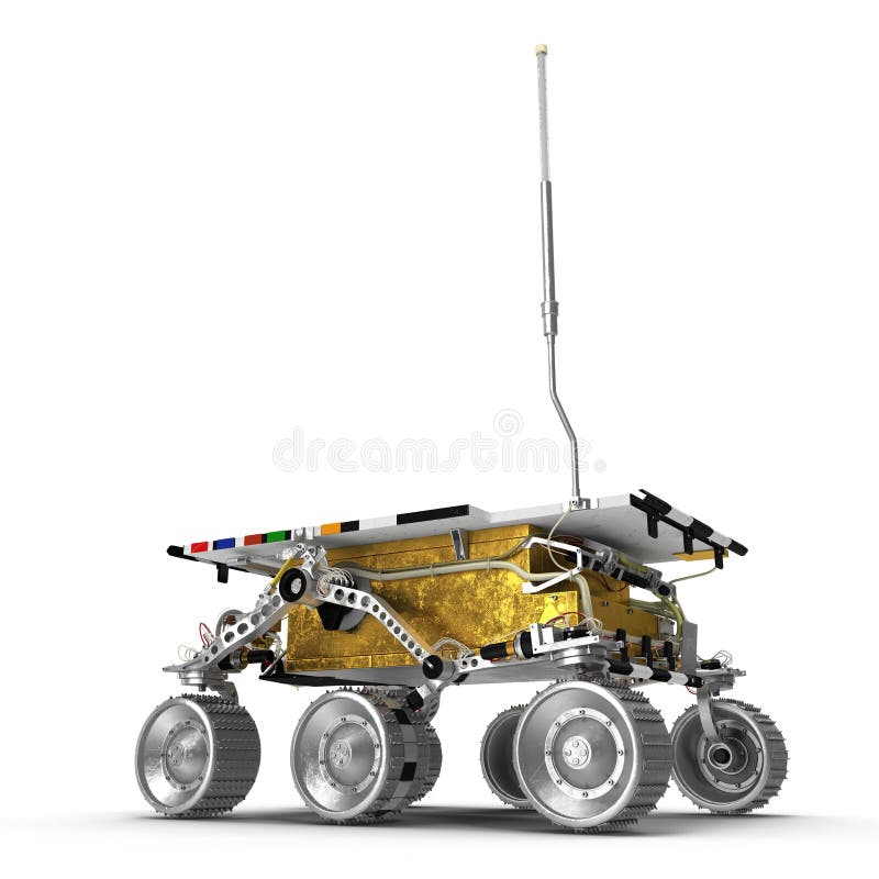 Mars Rover Sojourner 3D Illustration on White Background Stock ...