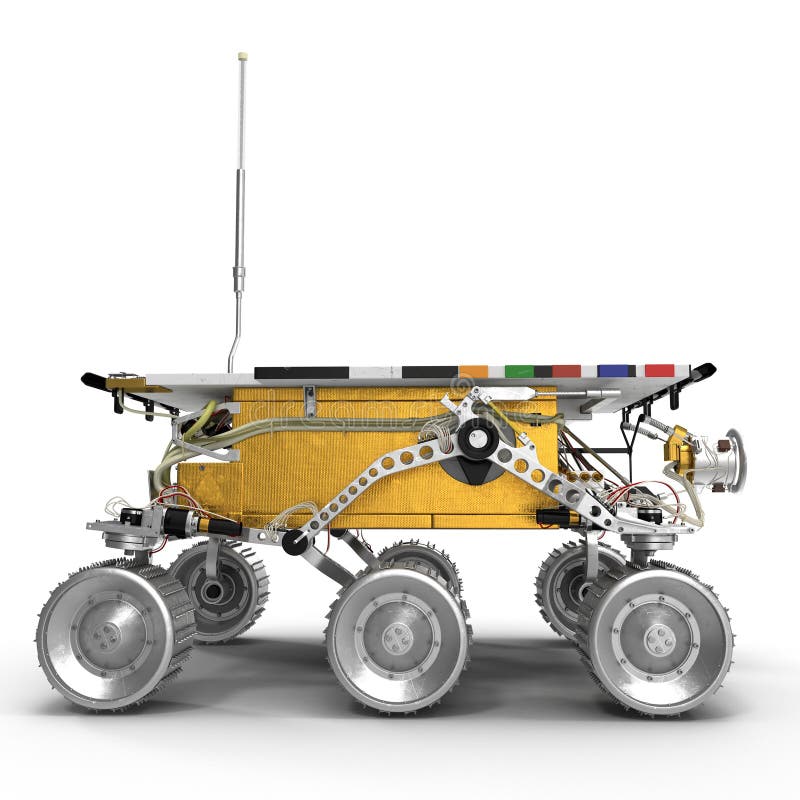 Mars Rover Sojourner 3D Illustration on White Background Stock ...