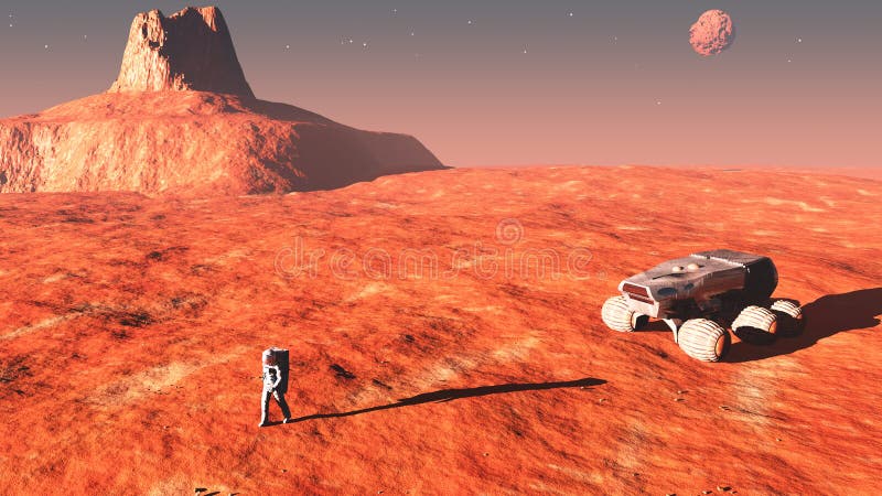 On mars stock illustration. Illustration of person, science - 30667168