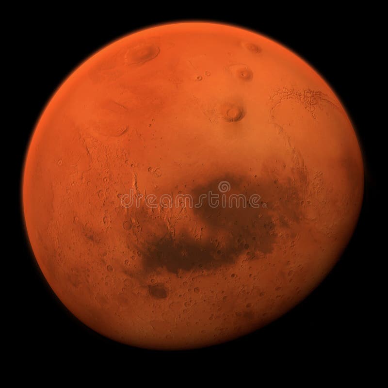 Mars with a Shadow at the Bottom of the Planet Stock Photo - Image of ...