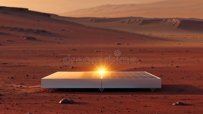 Mars Solar Panel Renewable Energy on Red Planet. Stock Image - Image of ...