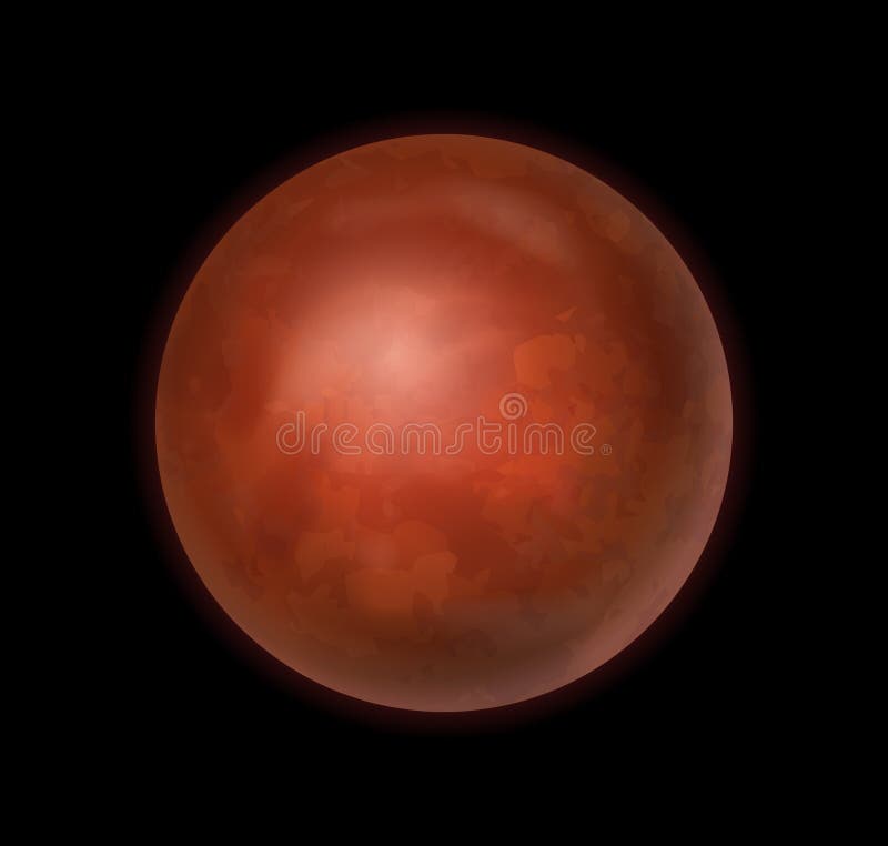 Mars Solar System Planet Isolated on Black Stock Illustration ...