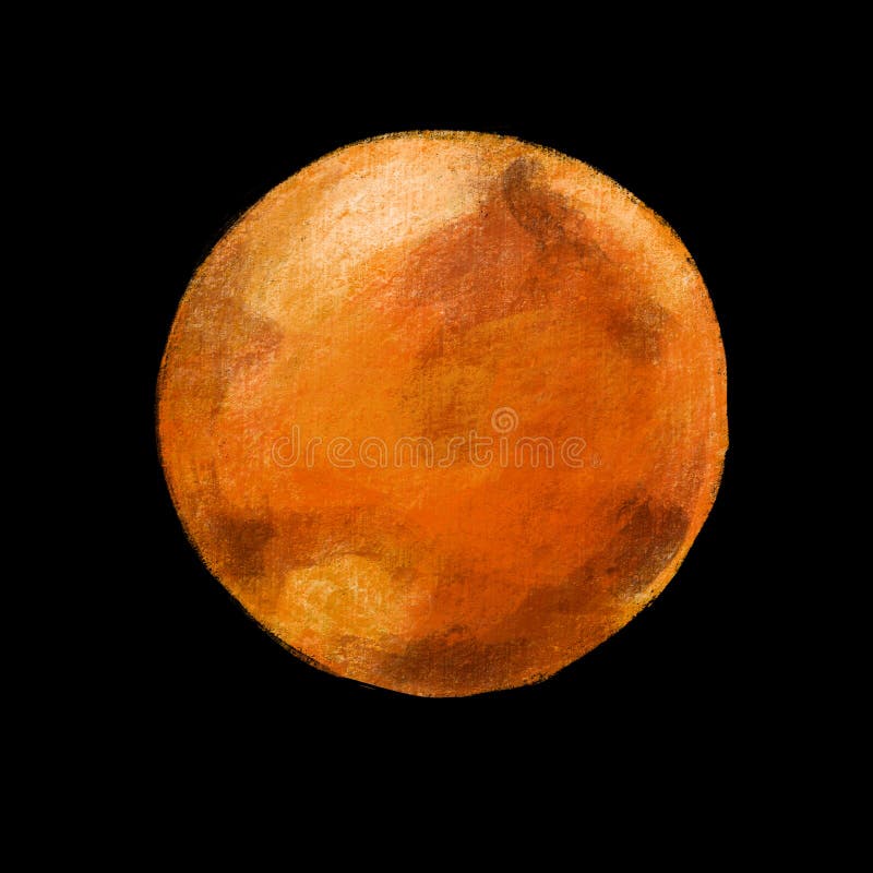 Mars Solar System Planets Illustration Painting Chalk Art Drawing Style ...