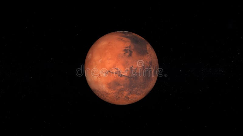 Mars in space. Rotation7 stock illustration. Illustration of system ...