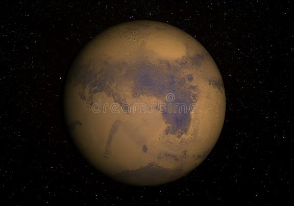 Mars with Stars in the Background Stock Illustration - Illustration of ...