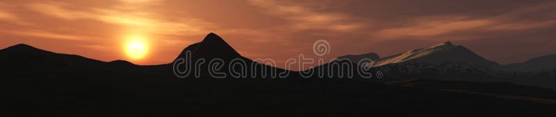 Mars at Sunset, the Surface of Mars Stock Illustration - Illustration ...