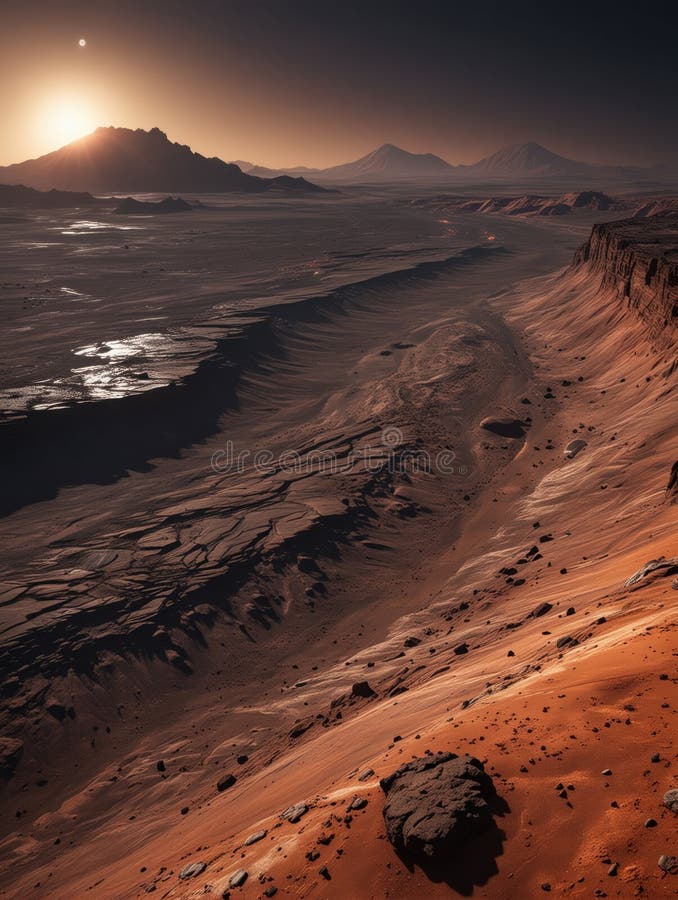 Mars Surface stock illustration. Illustration of orange - 367036493