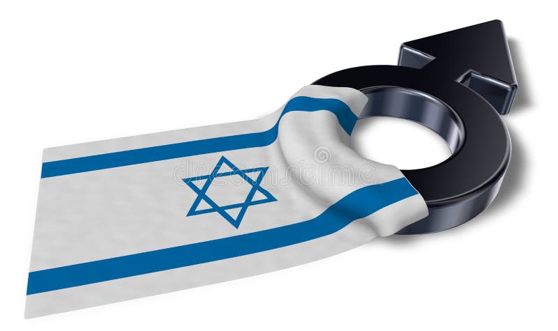Mars Symbol and Flag of Israel Stock Illustration - Illustration of ...