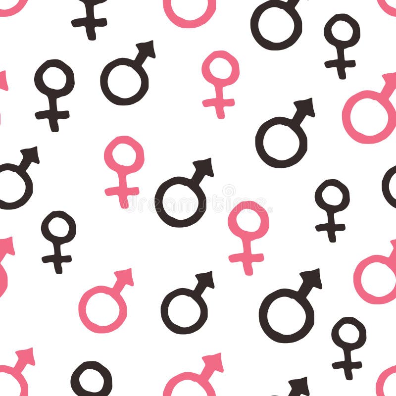 Doodle Gender Symbols. Male and Female Polyamory Sign Stock Vector ...