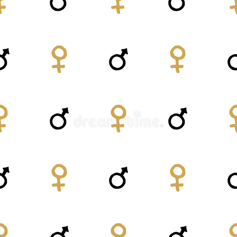 Doodle Gender Symbols. Male and Female Polyamory Sign Stock Vector ...