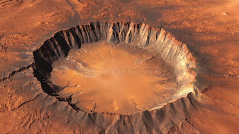 Mars Volcanic Crater stock photo. Image of space, mars - 372773636