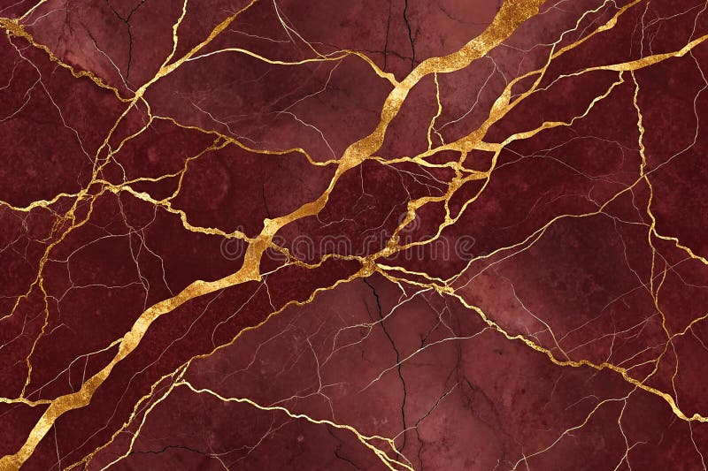 Marsala Marble Background, Silver Crackle Veins Stock Illustration ...