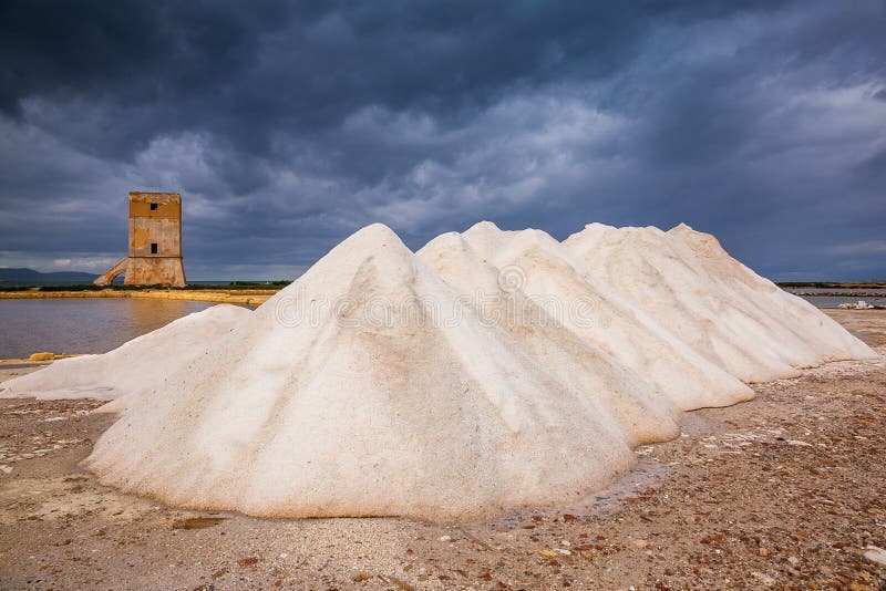 Marsala, Trapani, Sicily, Italy - Old Windmill and Saltwork Stock Image ...
