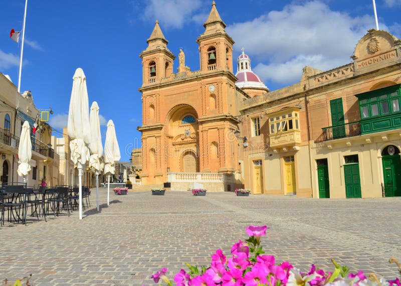 Marsaxlokk square - Malta stock image. Image of christian - 21261877