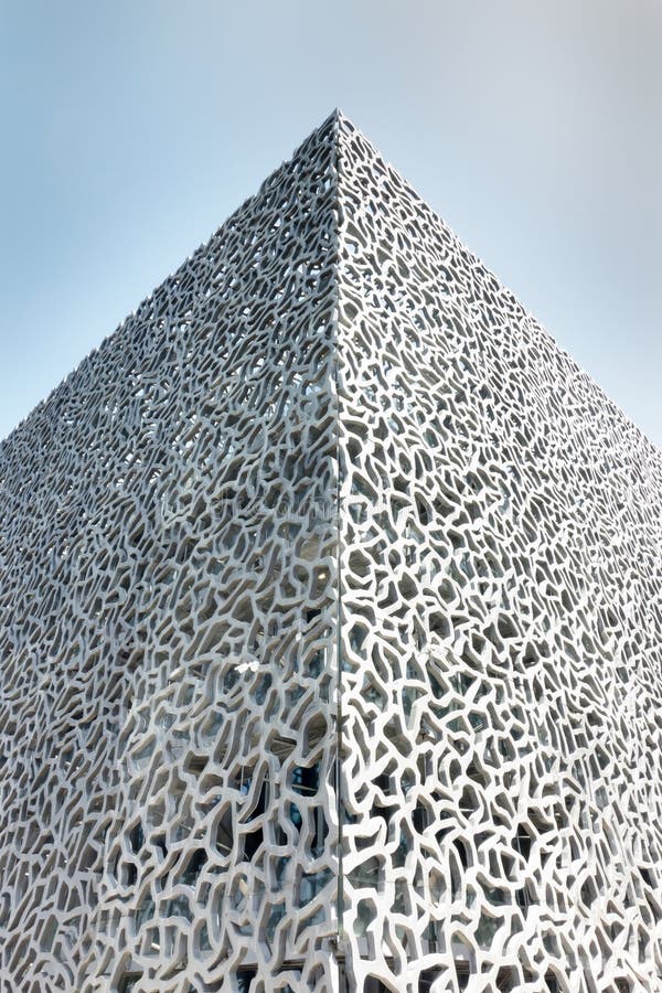 MARSEILLE, FRANCE - Pattern of the Concrete Face of the Mucem Museum in ...