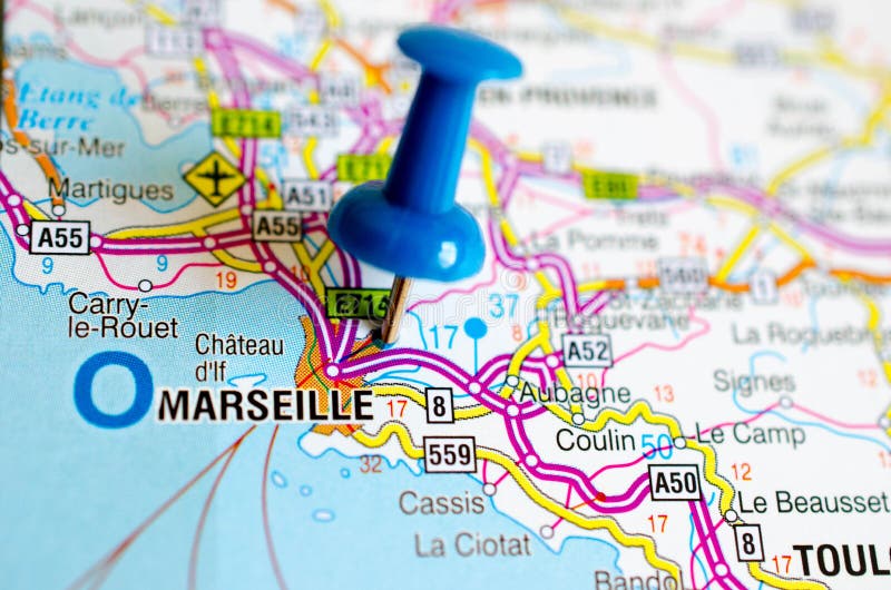 Marselha no mapa foto de stock. Imagem de mapas, papel - 122929674