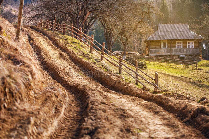 Marsh dirt road in village stock photo. Image of slough - 89048792