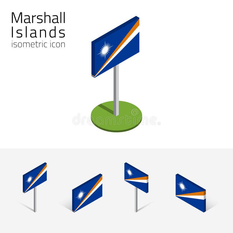 Marshall Islands Flag, Vector 3D Isometric Flat Icons Stock Vector ...