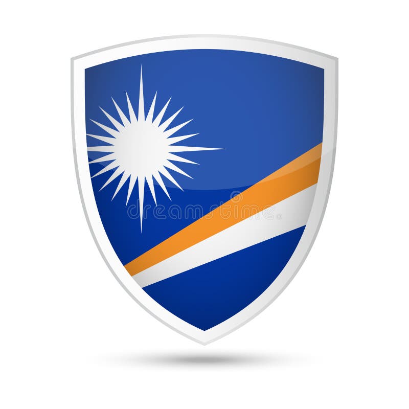 Marshall Islands Flag Vector Shield Icon Stock Illustration ...