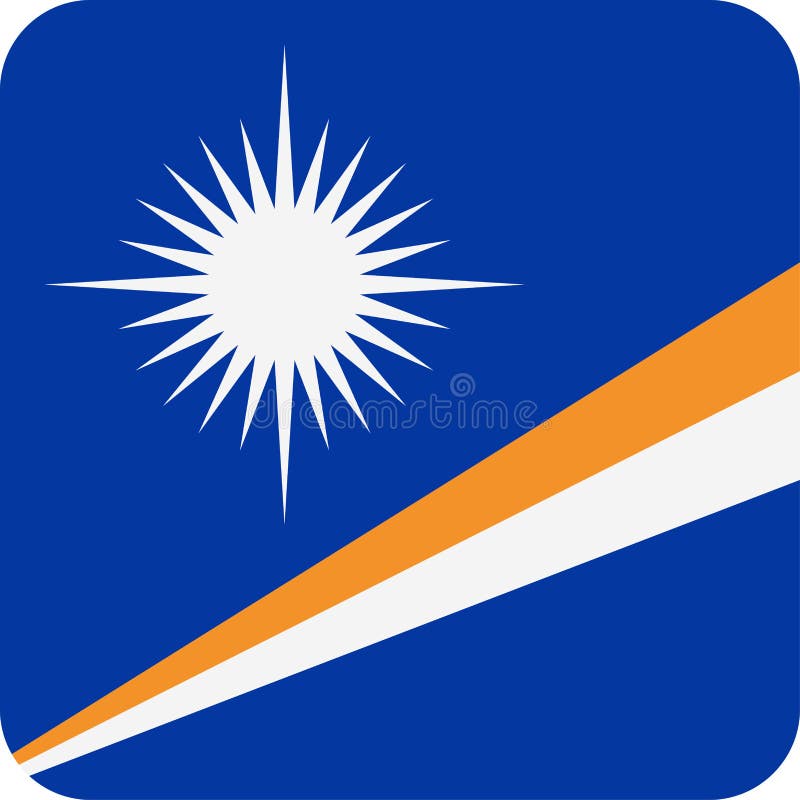 Marshall Islands Flag Vector Square Flat Icon Stock Illustration ...