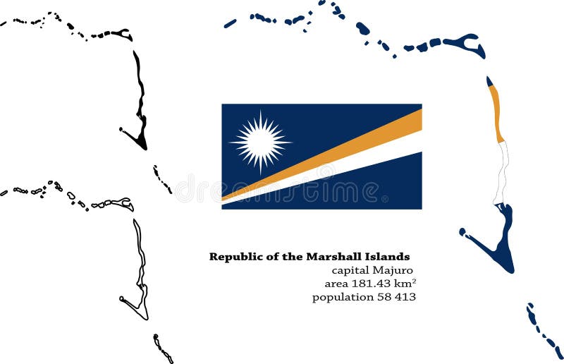 Marshall Islands Vector Map, Flag, Borders, Mask , Capital, Area and ...