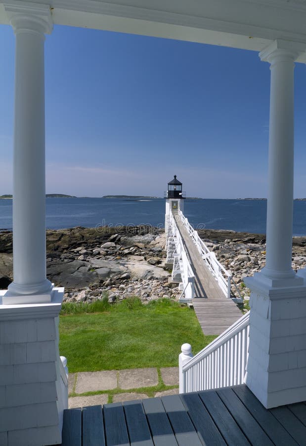 The Marshall Point Lighthouse Stock Photo - Image of lighthouse, brown ...