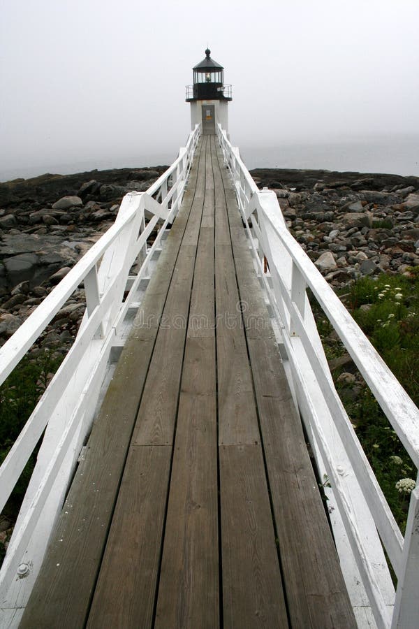 Marshall Point Lighthouse at Sunset Stock Photo - Image of twilight ...