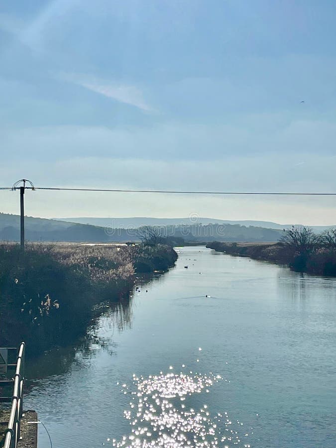 Marshland in Sunshine Isle of Wight Stock Image - Image of summer, blue ...