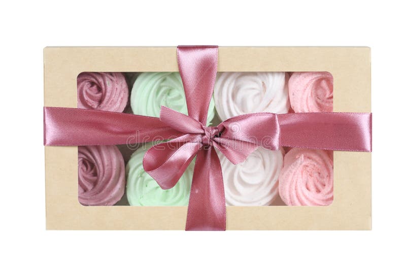 Marshmallow in the Box Isolated on a White Background Stock Photo ...