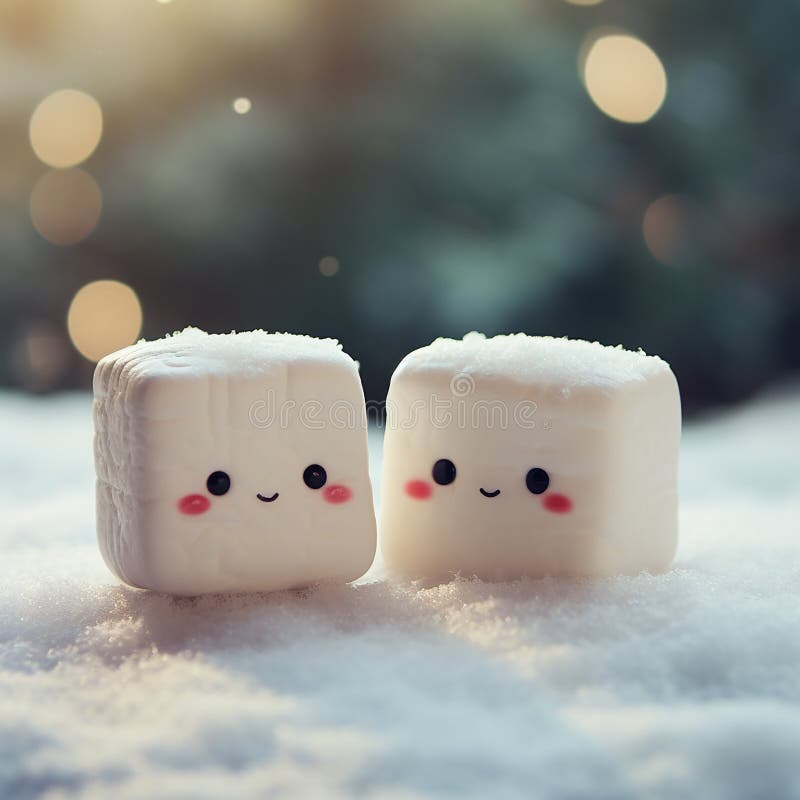 Marshmallow Cute Face Character. Coloring Page Stock Vector ...