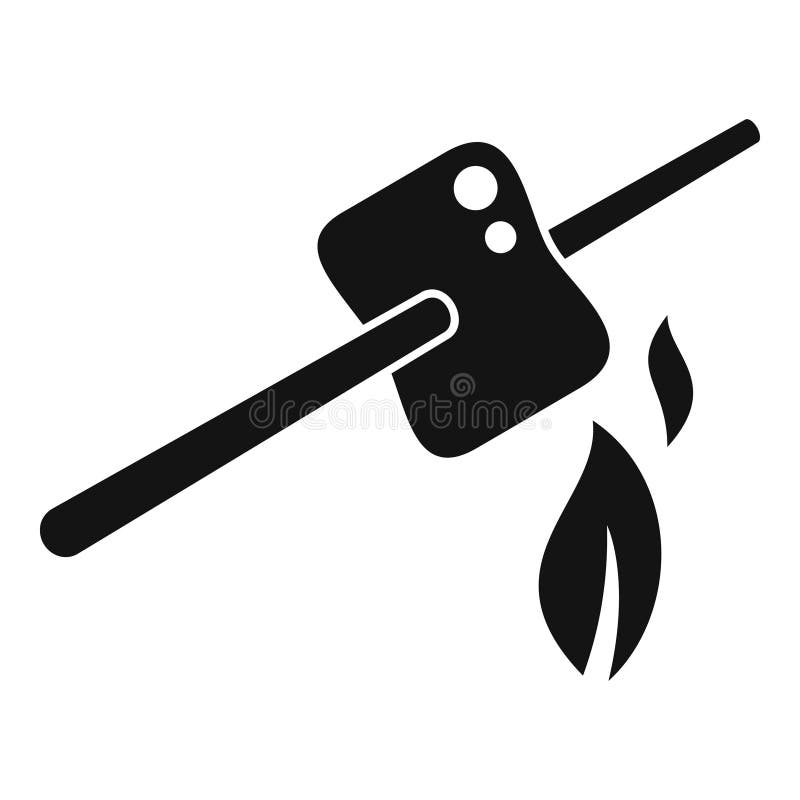 Marshmallow Fire Stick Icon Simple Vector. Campsite Activity Stock ...