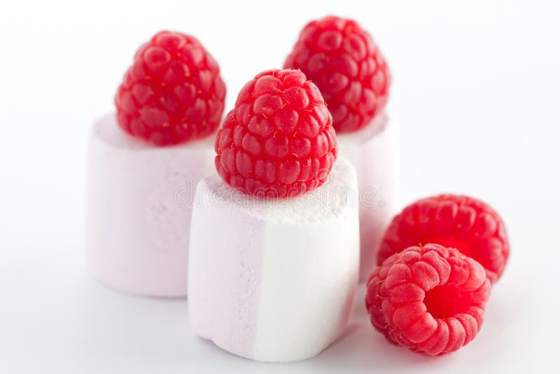 Marshmallow and raspberry stock photo. Image of fresh - 24371214