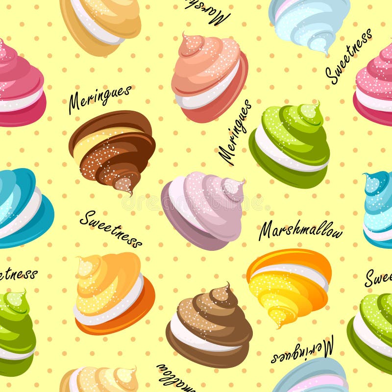 Marshmallow Seamless Pattern Stock Vector - Illustration of design ...