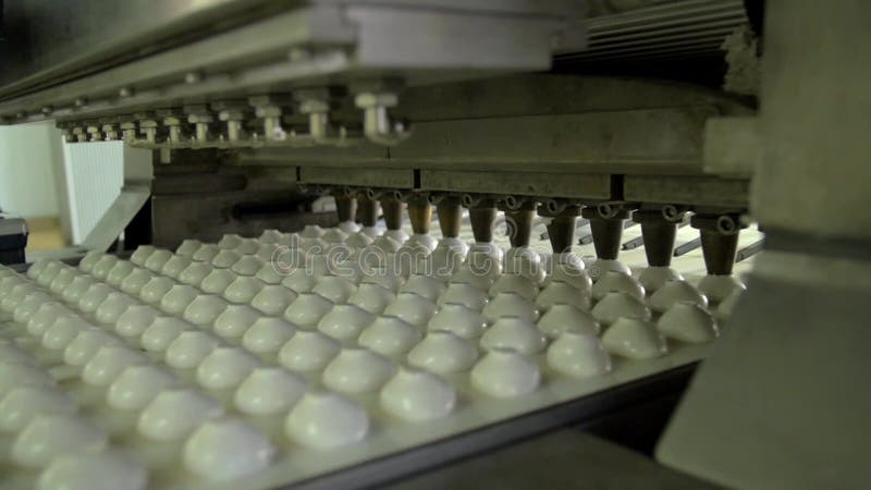 Marshmallow Squeezing Machine in a Candy Factory Stock Video - Video of ...