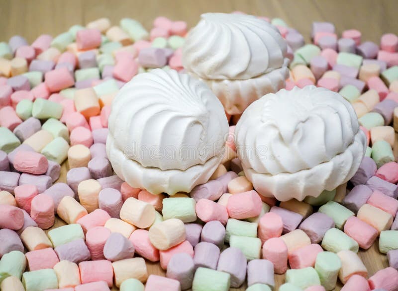 Marshmallows. Background or Texture of Colorful Mini Marshmallows Stock ...