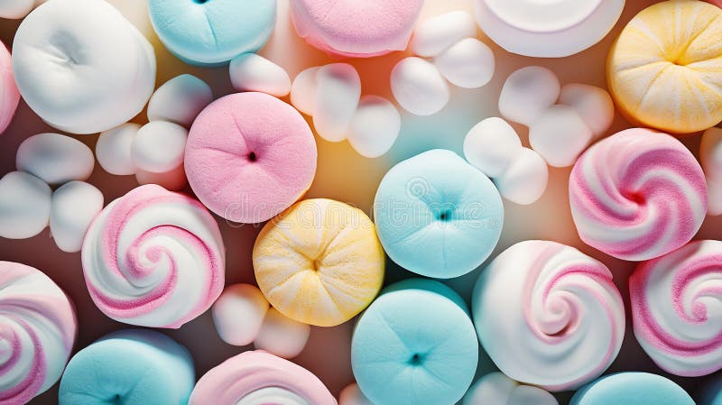 Marshmallows Background. Texture of Colorful Mini Marshmallows Stock ...