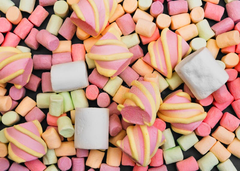 Marshmallows Background or Texture of Colorful Mini Marshmallows Stock ...