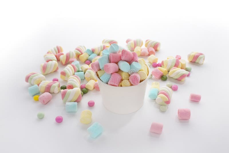 Marshmallows. Background or Texture of Colorful Mini Marshmallows Stock ...
