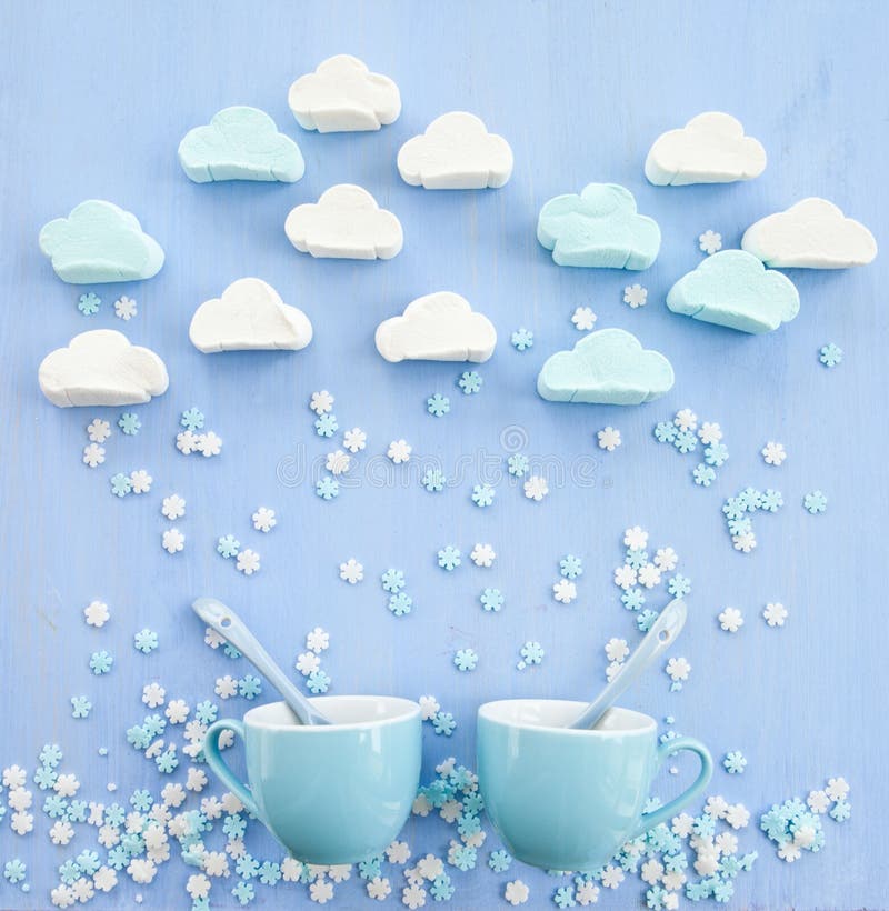 Marshmallows in Cloud Shapes Stock Image - Image of sprinkles, espresso ...