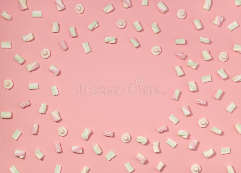 Marshmallows flat lay stock image. Image of look, marshmallow - 74806135