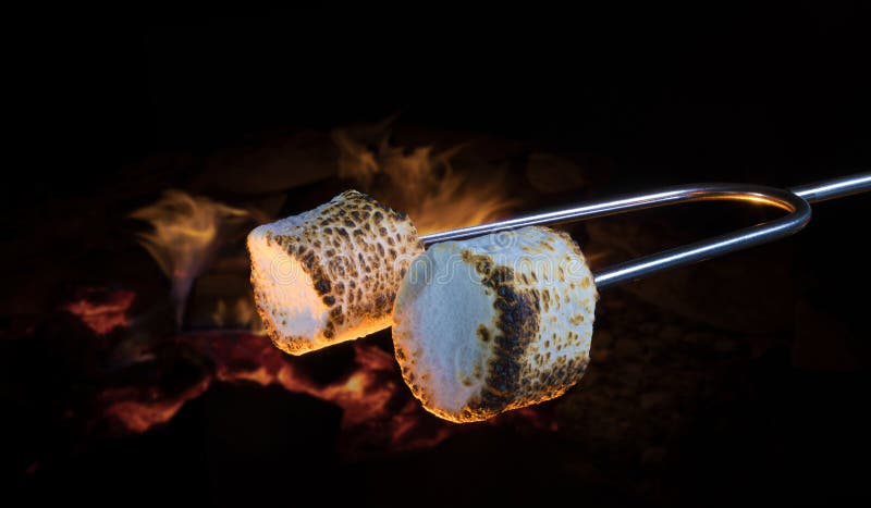 Marshmallows Just Coming Off an Open Fire Stock Photo - Image of heat ...