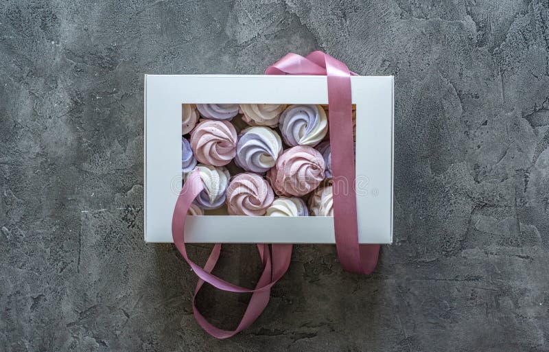 Marshmallows Packed into Gift Box Stock Image - Image of candy ...